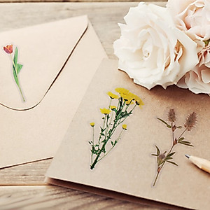 WANDIC Transparent Decorative Stickers, 240 Pieces Waterproof Floral Stickers Flower Sticker Set for DIY Diary Laptop Stationery Phone Case Envelop Calendar Card Making