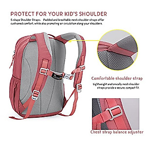 MOUNTAINTOP Kids Backpack for Boys Girls Kindergarten Preschool Water-resistant Children Backpacks, Pink