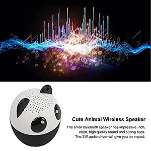 Cute Animals Wireless Speakers, Pet Mini Speaker Compact Ultra Portable Powerful 3W Audio Driver Gift with Selfie Function for Kids(Panda)