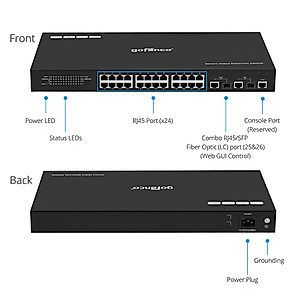 gofanco 24 Port Smart Managed Video Ethernet Switch (Dedicated) – Customized for HDMI Over IP Extender Switching, One-to-Many & Matrix Switching Capable, Easy Web GUI Control, 328ft (100m)
