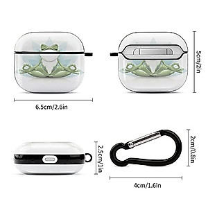 YouTary Compatible with Airpods 3 Case Cover 2021 with Keychain Yoga Frog Funny Pattern, Apple AirPod Headphone Cover Unisex Shockproof Protective Wireless Charging