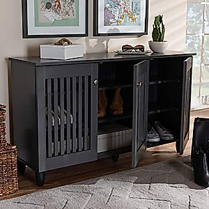 Baxton Studio Shoe Cabinets, One Size, Dark Gray