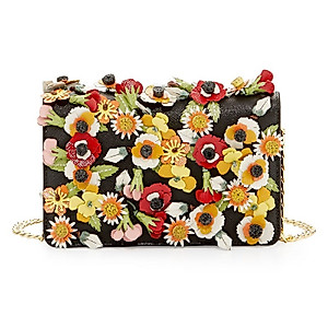 Prada Saffiano Garden Floral Applique Misto Designer Crossbody Bag for Women 1BP006