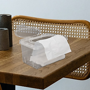 GLEAVI Baby Wipes Dispenser, 3pcs Wipe Holder Container Case for Baby & Adult,Keeps Wet Tissue Fresh, Non-Slip Wipes Case, Wipe Container with Lid for Home, Office, Cars (Transparent)