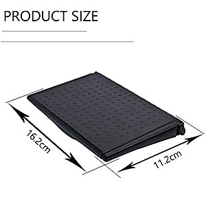 6 Inch Wide Platform Solid Screen Shelf Adjustable Mount Desktop PC Monitor Used to Place Cable Box Speakers Apple TV Playstation Camera Frames Remote-Black