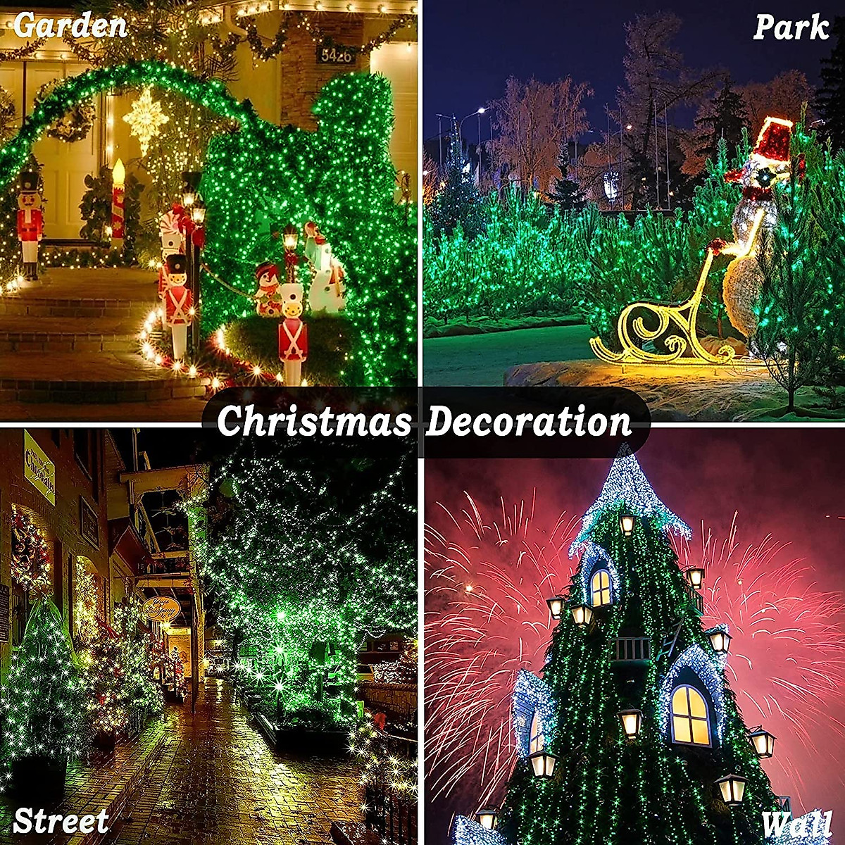 KNONEW Solar String Lights Outdoor [2 Pack] 72FT 200 Led Solar Fairy Lights with 8 Lighting Models, Waterproof Copper Wire Solar Powered Light for Garden Patio Tree Wedding Party Holiday Decor, Green