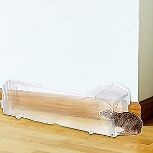 cigemay Rat Trap Cage, Automatic Wear-Resistant Humane Mouse Trap, Transparent Mouse Trap Cage, for Home Restaurant Hotel