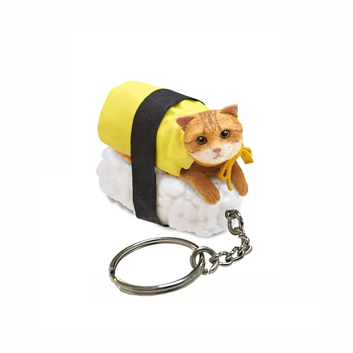 Sushi Cat Clever Idiots Nekozushi Keychain - Blind Box Includes 1 of 5 Collectable Figurines - Features a Detachable Keyring (Version 1)