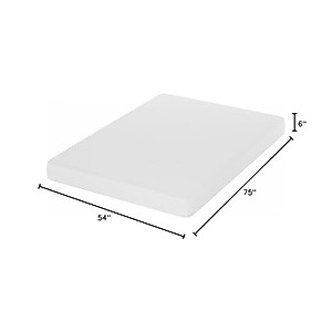 Furinno Tidur Cooling Gel Memory Foam Mattress, 6 Inch, Full, White