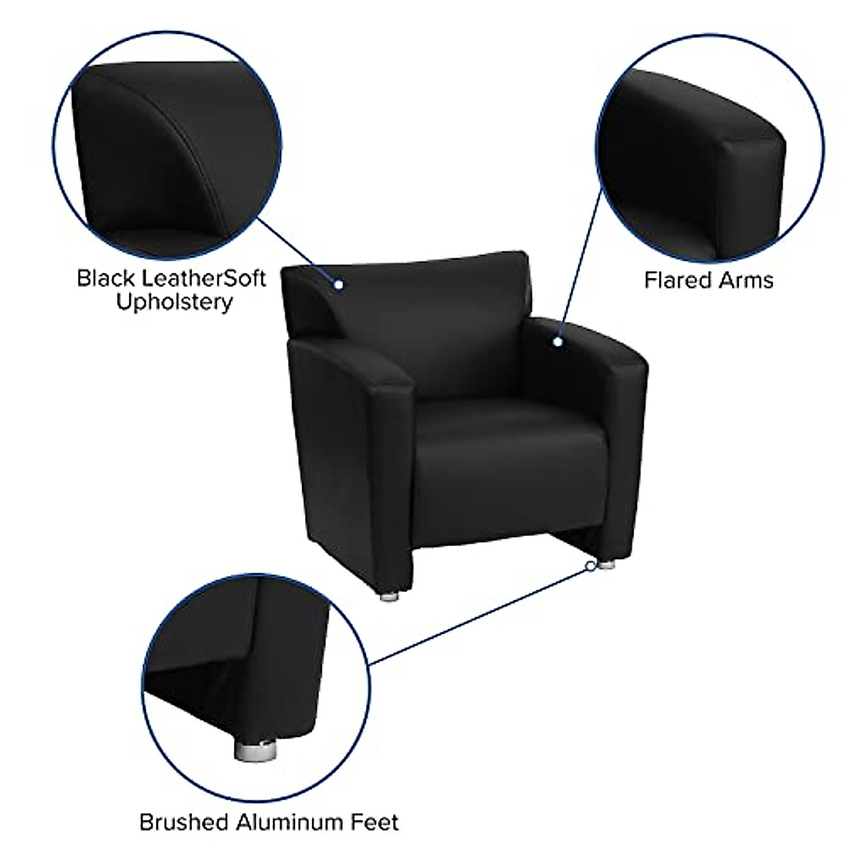 Flash Furniture HERCULES Majesty Series Black LeatherSoft Chair 31.25 x 31.25 x 30