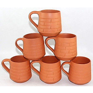 Odishabazaar Terracotta(Real Mitti) Unglazed Clay Mud Tea Cup - Set Of 6 using for Tea And Coffee 160ml (c-cup-111)