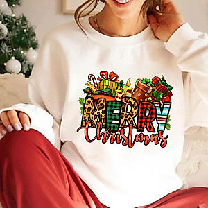 2 Sheets Christmas Iron On Transfers Christmas Iron on Decals Patches for Clothing Funny Design Season Heat Transfer Stickers for T-Shirts New Year Holiday Clothes DIY Applique Decor