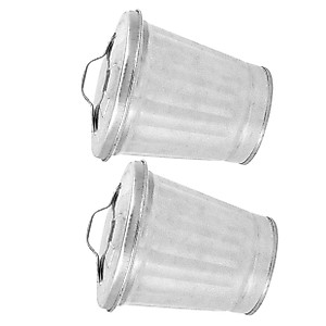 jojofuny Mini Iron Trash Can, Galvanized, As Shown