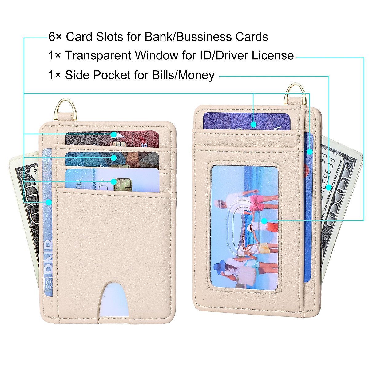 GEEAD Slim Minimalist Front Pocket RFID Blocking Card Holder Wallets for Men & Women