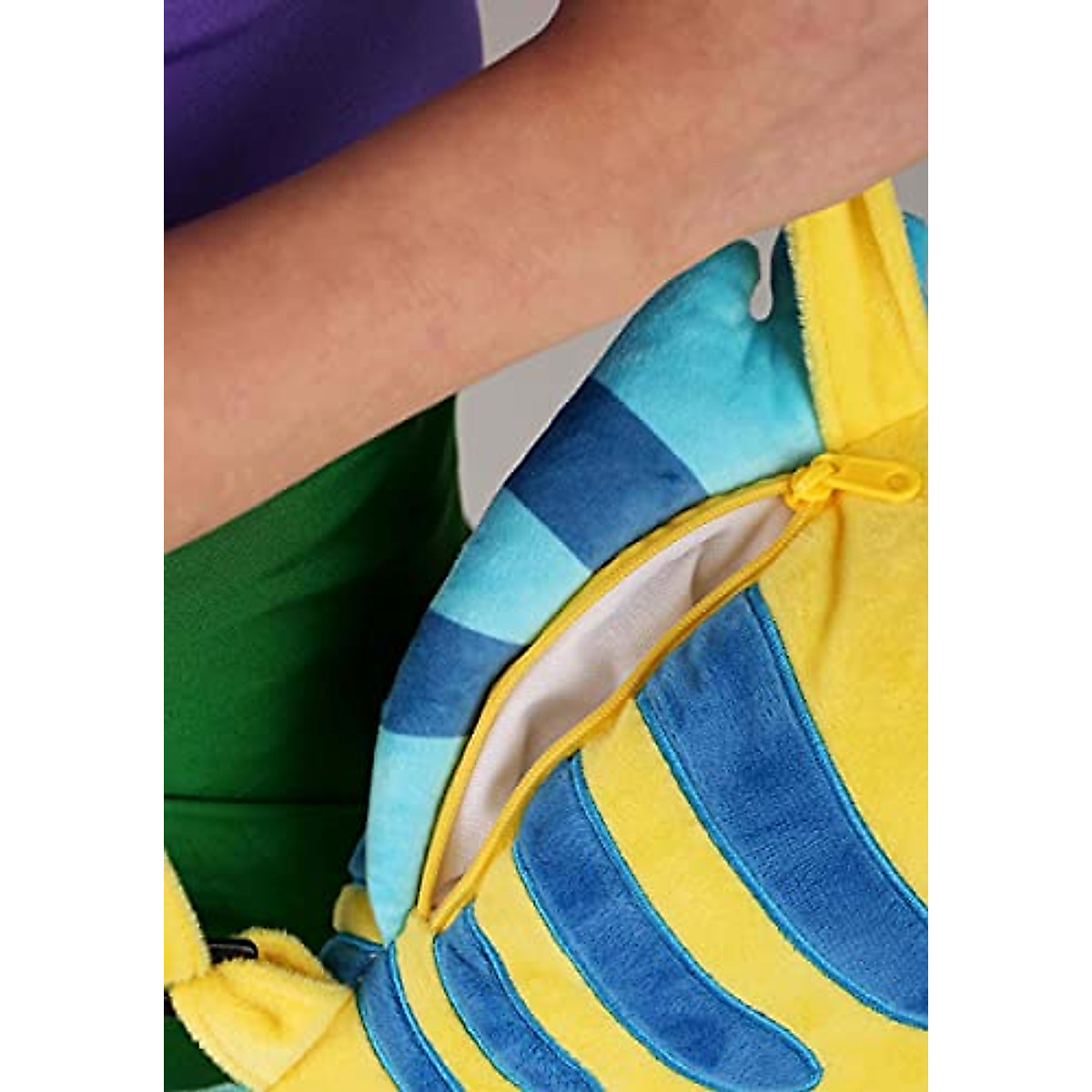 Disney The Little Mermaid Flounder Costume Companion Pouch Bag Accessory for Kids, Cosplay, Halloween, & Beach Party Standard