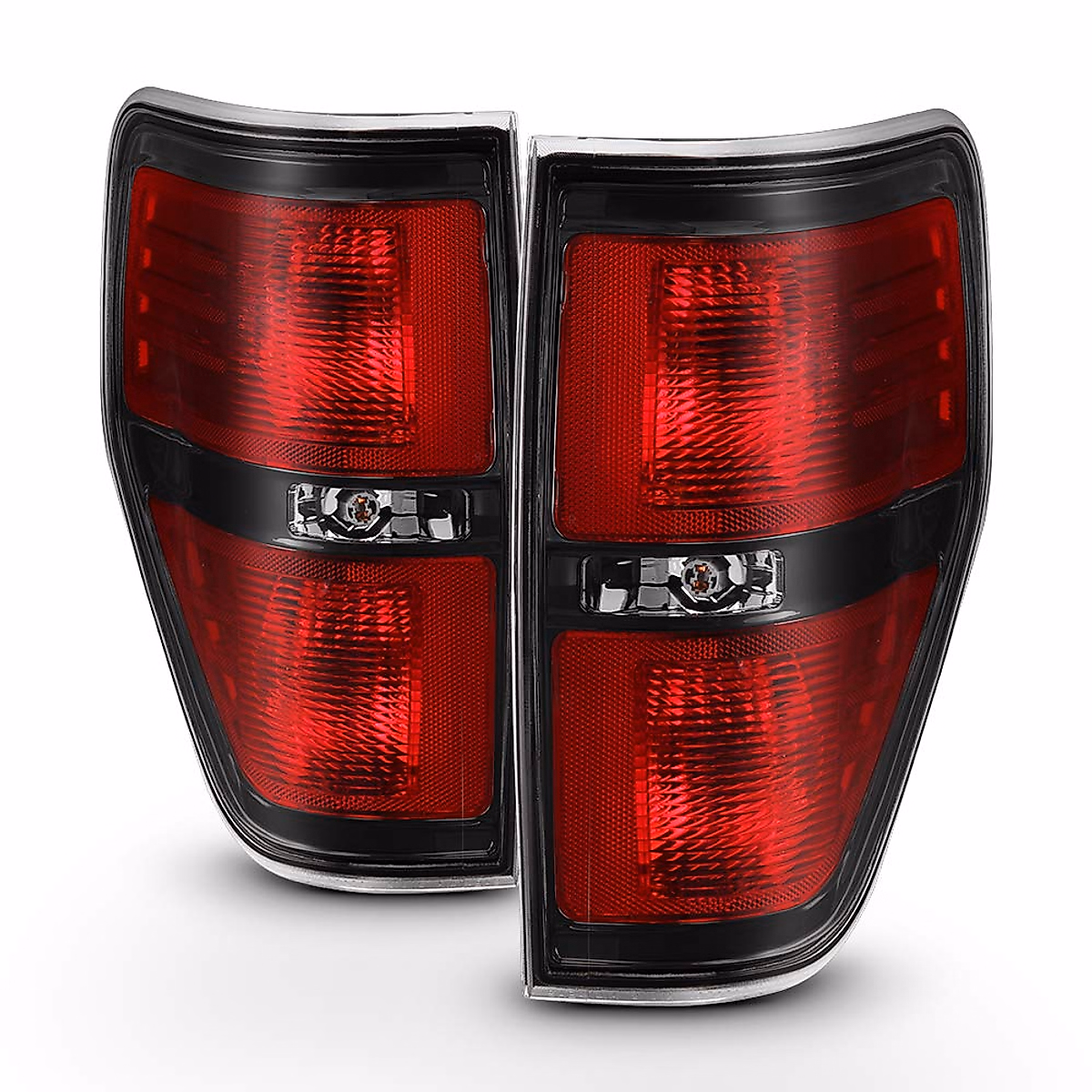 ACANII - For 2009-2014 Ford F150 Styleside Pickup Truck w/Black Trim Tail Lights Brake Lamps Pair Driver+Passenger Side