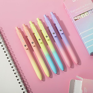 Mr. Pen- Retractable Gel Pens, 6 Pack, Gradient Color Barrels, Black Gel Pens, Fast Dry, Gel Pens Fine Point 0.5mm, Retractable Pens, Cute Pens, Gel Ink Pens, Aesthetic Pens for Journaling