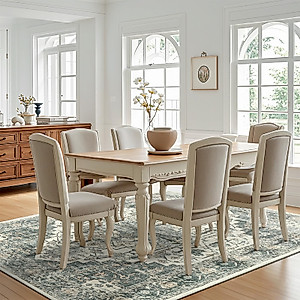 xilixili 8x10 Washable Area Rugs for Living Room - Soft Non-Slip Machine Washable Low Pile Rugs, Large Stain Resistant Home Decor Carpets for Bedroom,Living Room,Dining Room (Blue,8x10)