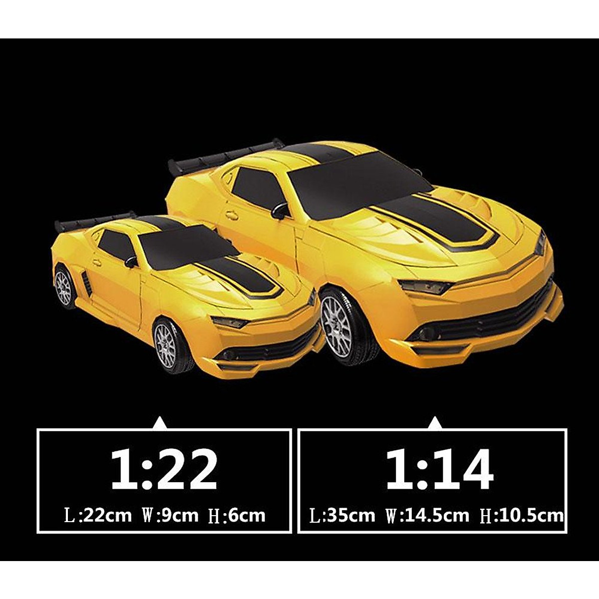 Surpass Remote Controlled Transformation Robot Shape-shift Action Figure, Remote Control Action Figure Model Car Toy for Kids, 1:14 Proportion Bumblebee (1:14 Proportion Big Size)