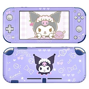 DLseego Switch Lite Skin Sticker Little Devil Rabbit Full Wrap Protective Decal Cute Cartoon Anime Vinyl Console Joy Con Cover - Purple