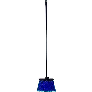 SPARTA FoodService Products 3688314 Commercial Flagged Synthetic Warehouse Broom with Metal Threaded Handle, 56" Overall Length, Blue