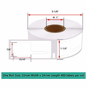 USUPERINK 1 Roll (400 Labels/roll) Compatible for Dymo LabelWriter 30373 Jewelry Price Tag 2-up Rat Tail Labels 7/8'' x 15/16'' Retail Adhesive Label Sticker [NOT FIT 550 & 5XL]