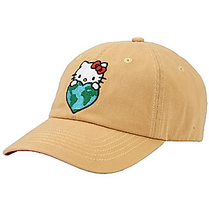 Hello Kitty Embroidered Canvas Cotton Twill Dad Hat Brown