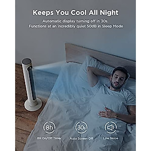 AIRMATE Tower Fan with Remote, 90° Oscillating Bladeless Fan, 42in Silent Standing Fan, 3 Modes 8 Speeds, LED Display Touchpad, 8H Timer Floor Fan for Bedroom Dorm Home Office, Washable & Portable