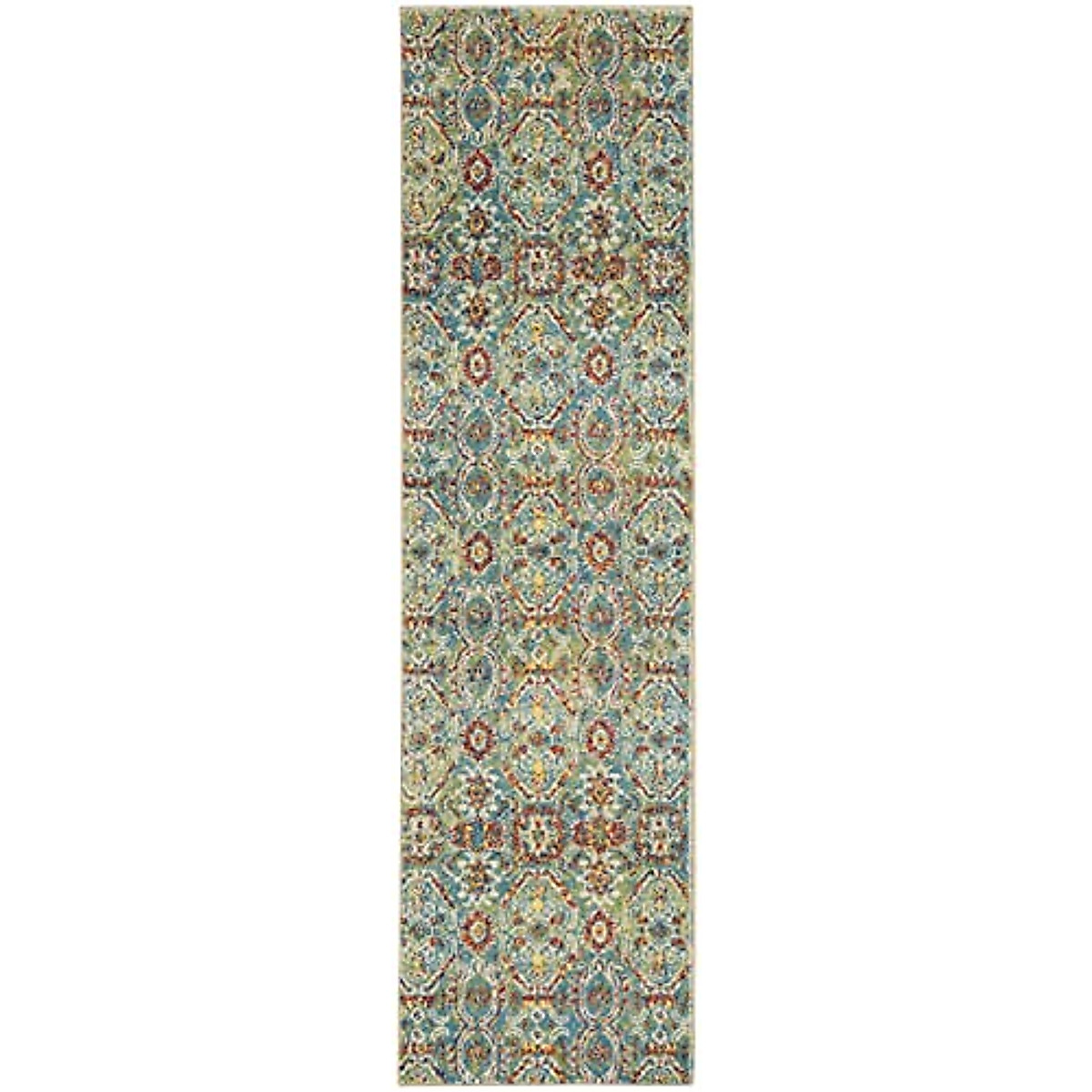 Nourison Allur Persian Turquoise Multicolor 2'3" x 7'6" Area -Rug, Easy -Cleaning, Non Shedding, Bed Room, Living Room, Dining Room, Kitchen (2x8)