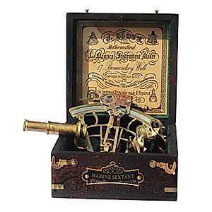 MARINE ART HANDICRAFTS '' Brass Sextant with Compass for Birthday, Wedding, Baptism, Mother's Day, Father's Day, Partner, Best Man, Anniversary, Farewell, Graduation, C-3082