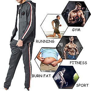 Mens Athletic 2 Piece Tracksuit Set, Dark Gray-XL