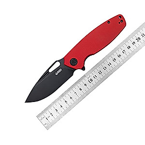 KUBEY Tityus KU322J Folding Pocket Knife with 3.39" Drop Point Blade G10 Handle for Outdoor Camping Everyday Carry