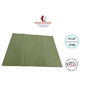 Feronia packaging Sage Tissue Paper Squares, Bulk 10 Sheets, Premium Gift Wrap and Art Supplies for Birthdays, Holidays, or Presents, Large 15 Inch x 20 Inch Made in USA