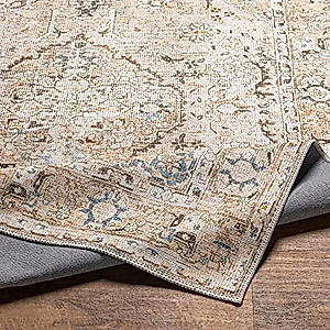 Livabliss Kemer Medallion Washable Runner Area Rug,2'7" x 10',Brown