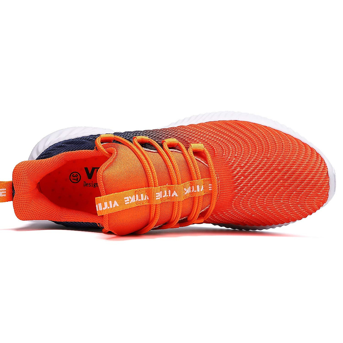 JMFCHI Boys Girls Kids' Sneakers Knitted Mesh Sports Shoes Breathable Lightweight Running Shoes for Kids Fashion Athletic Casual Shoes Orange Size 6