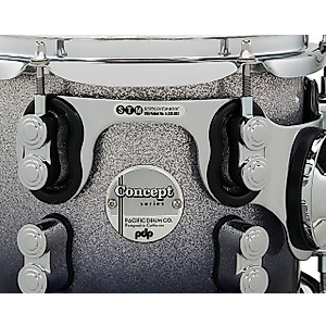 PDP By DW 7-Piece Concept Maple Shell Pack with Chrome Hardware Silver to Black Fade