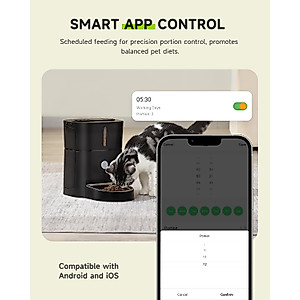 APETDOLA Automatic Cat Feeder, 5G WiFi Cat Food Dispenser with APP Control, 3L/12 Cup Timed Cat Dry Food Dispenser, Auto Pet Feeder Programmable for Cats & Dogs, 10s Voice Recorder, Dual Power Supply