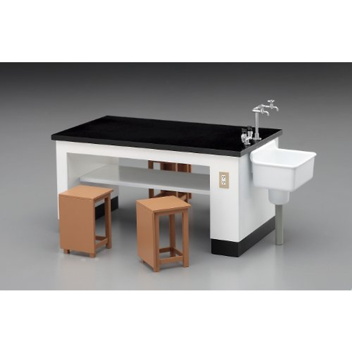 Hasegawa FA04 1/12 Figure Accessory Series Science Room Desk and Chair Plastic Model