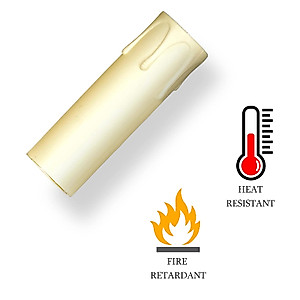 Ciata - 12 Pack - 4 inch Ivory Plastic Drip Candle Covers with 13/16 inch Inside Diameter and 7/8 inch Outside Diameter (4 inch, Ivory)