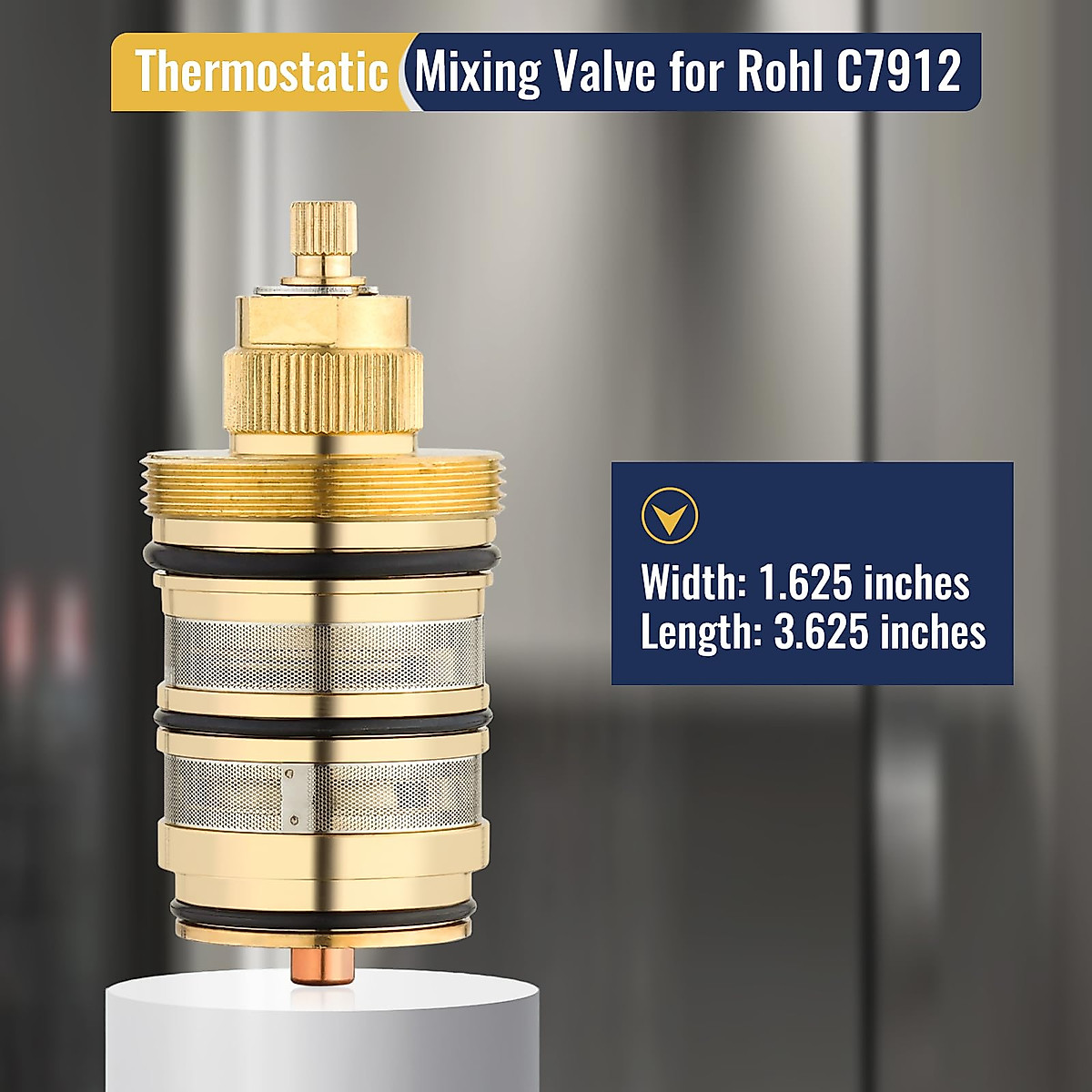 Thermostatic Mixing Valve Cartridge for Rohl C7912, Thermostatic Shower Valve Cartridge Replacement Plumbing Part for Concealed Shower Valve
