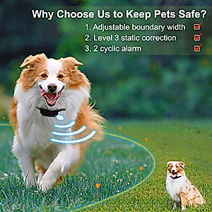 Dr.Tiger Electric Fence for Dogs - Underground Fence for Dogs, with Waterproof and Rechargable Receivers, Tone/Shock Correction Training Collar (In-Ground 2 Dog Fence Kit)