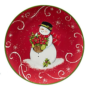 Certified International Holiday Magic Snowman 9" Dessert/Salad Plates, Set of 4, Multicolor