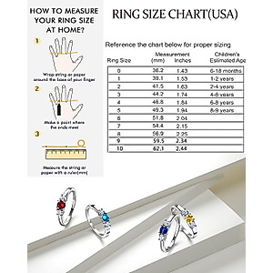 AILAAILA Kids Rings for Girls Birthstone Rings Size 1 2 3 4 Birthday Gifts Stainless Steel Jewelry Pink Diamond Rings for Women October Size 3