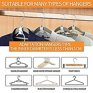 TAOZHIYAO 50PCS Clothes Hook Hanger Hooks Space Saving Closet Connector Organizer (White)