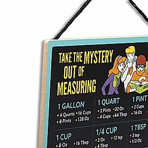 Open Road Brands Scooby-Doo Hanging Wood Measuring Sign - Take The Mystery Out of Measuring Conversion Chart for Kitchen