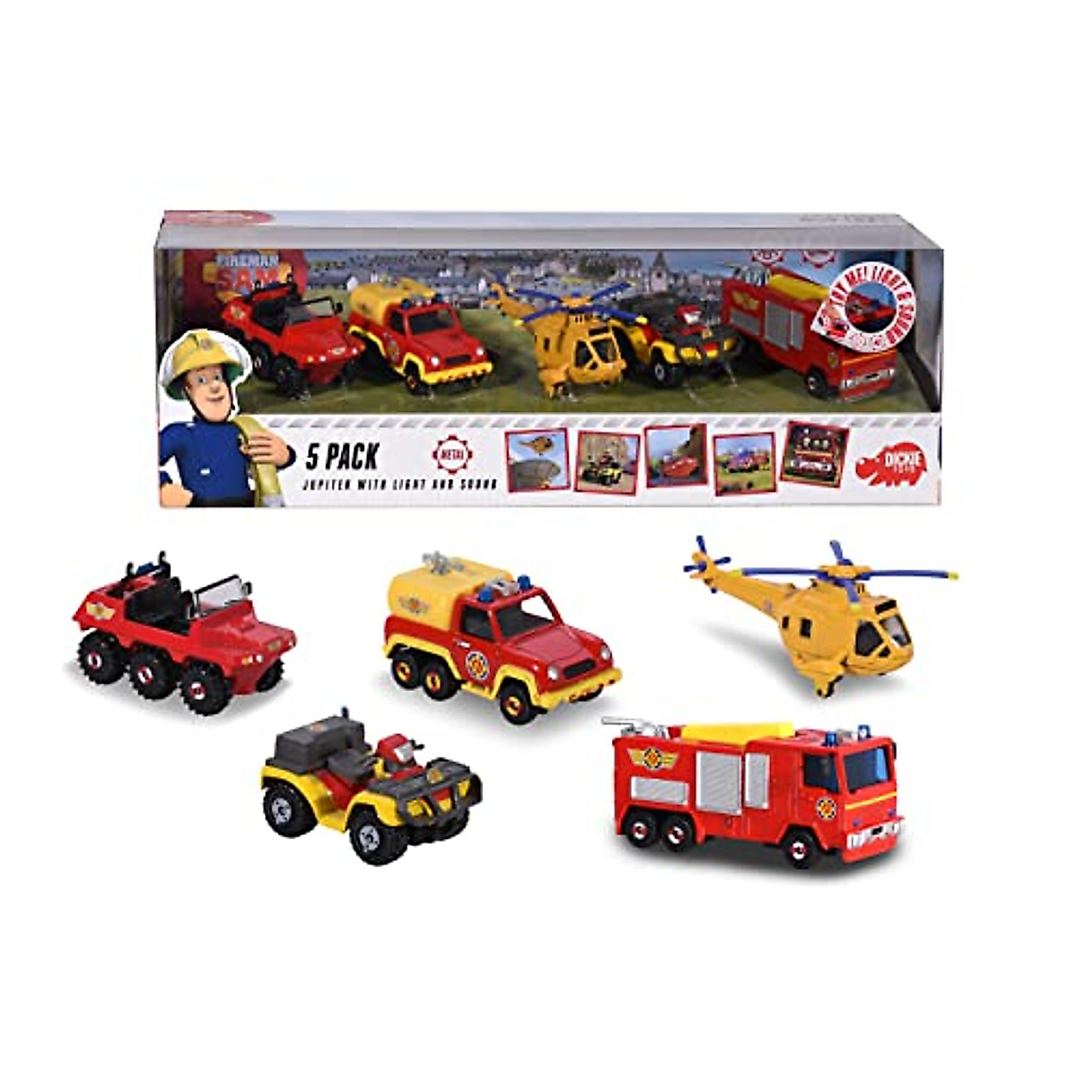 Majorette 7/203094002038 SLP GIFTPACK 5pcs Miniature Cars Set, Red/Yellow