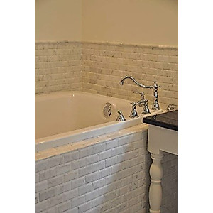 2x4 White Beveled Polished Carrara Marble Tile Backsplash Wall