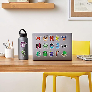 Aotoes 112 Pcs Fun Stuffed Alphabet Lore Stickers,Cute Alphabet Lore Stickers for Kids,Vinyl Letters Stickers Suitable for Children's Enlightenment Education,Waterproof Preschool Stickers for Water Bottle Laptop Book Scrapbook,Suitable for Birthday Party