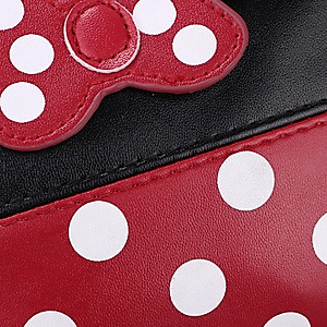 yiwoo Cartoon Leather Travel Makeup Handbag, Cute Portable Cosmetic Bag Toiletry Pouch for Women Teen Girls Kids(Black)