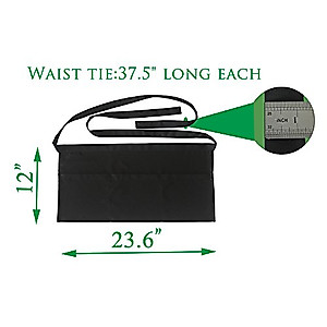 SEW UR LIFE (2 Set Resist Water 3 Big Pockets Waist Server Apron Kitchen Restaurant Bistro Cafe Bar Pub Cake Shop Bakery Unisex Half Aprons for Chef, Baker, Servers, Waitress, Waiter(Black)